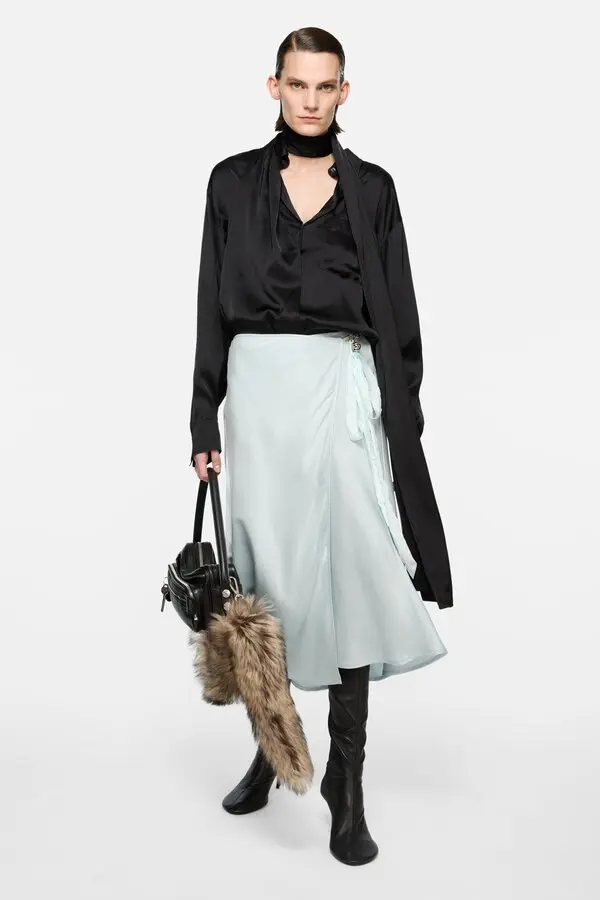 Acne Studios Silk Wrap Midi Skirt