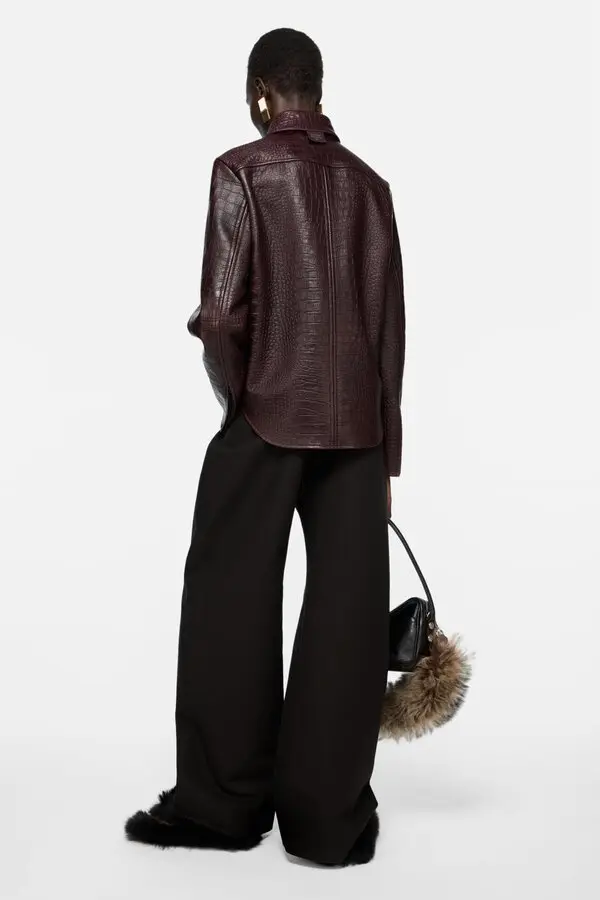 Acne Studios Embossed Leather Shirt Jacket