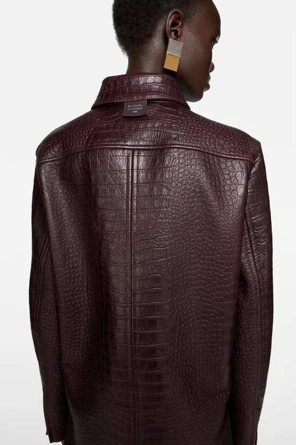 Acne Studios Embossed Leather Shirt Jacket