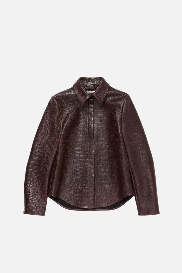 Acne Studios Embossed Leather Shirt Jacket