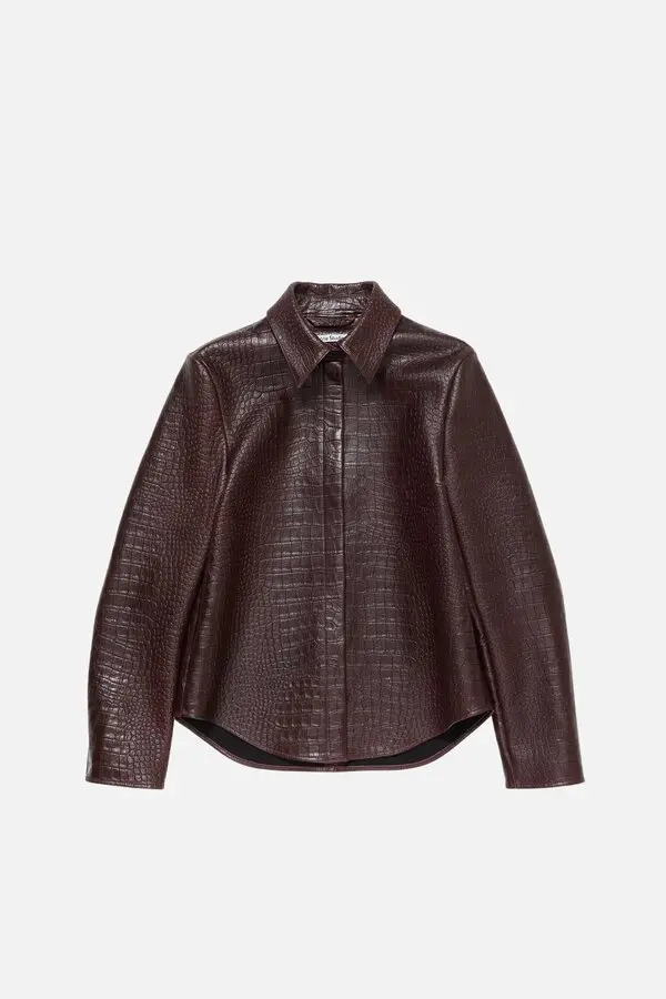 Acne Studios Embossed Leather Shirt Jacket