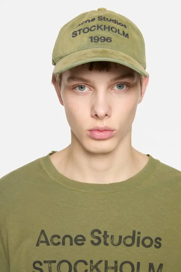 Acne Studios Logo Baseball Cap - Olive Green