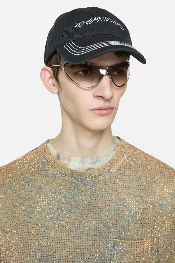 Acne Studios Twill Logo Cap - Black