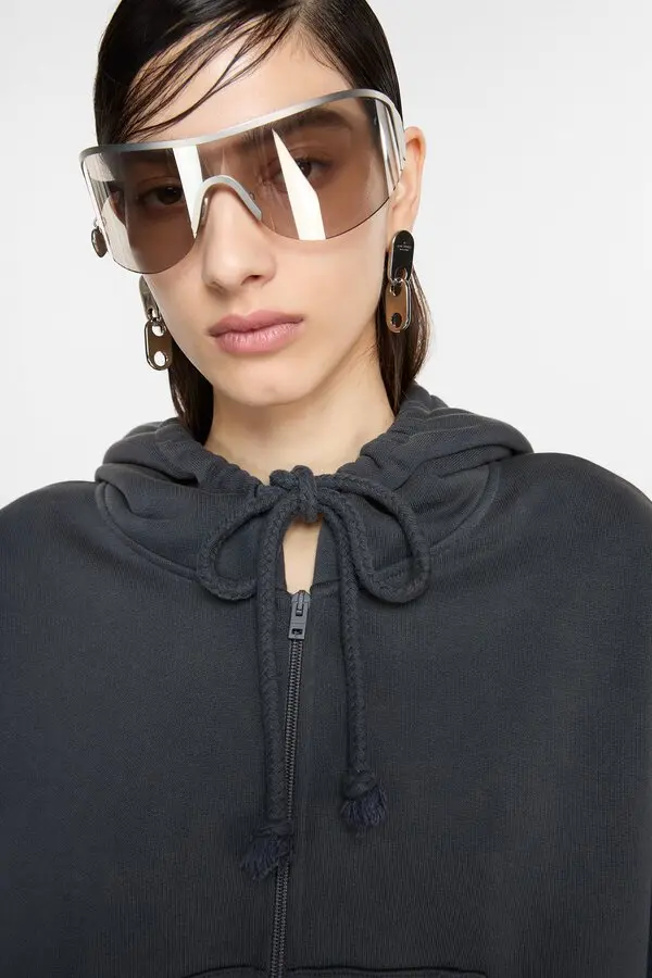 Acne Studios Chain Lock Earrings - Silver