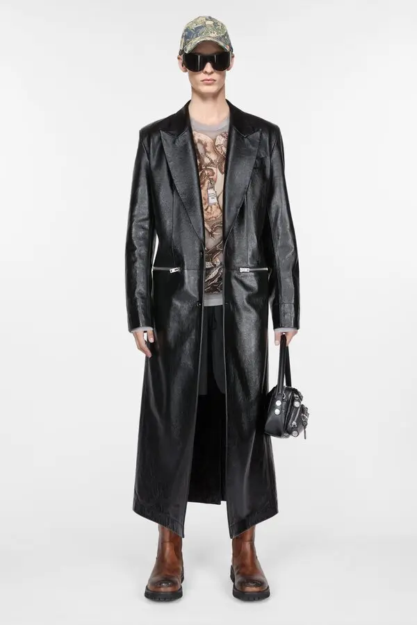 Acne Studios Single-breasted Leather Coat