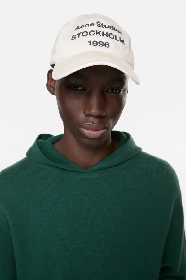 Acne Studios Logo Baseball Cap - Dusty White