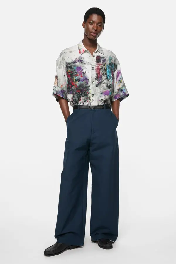 Acne Studios Satin Trousers - Navy Blue