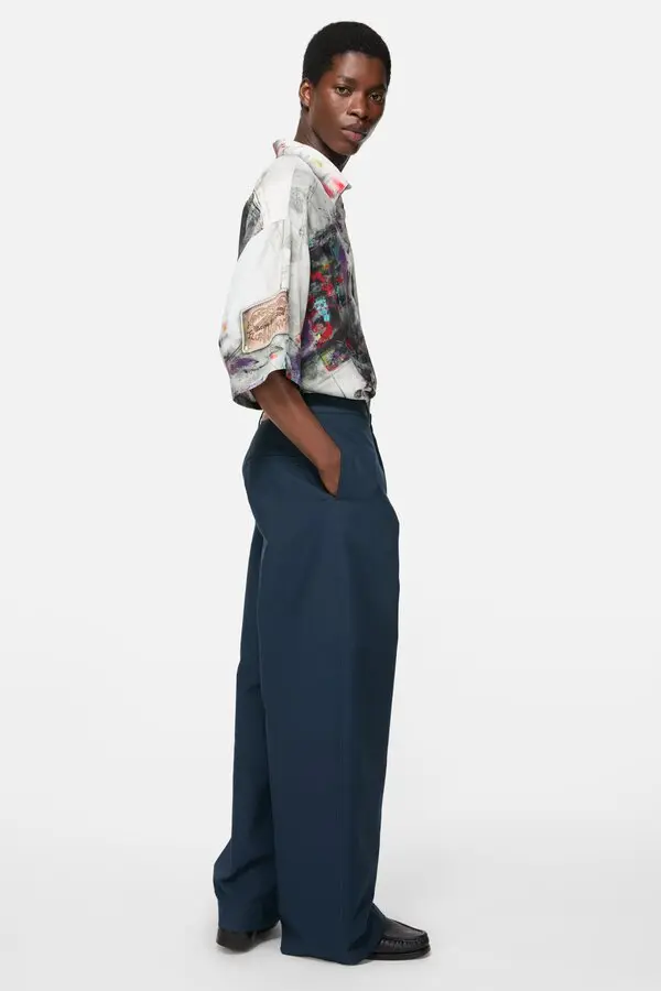 Acne Studios Satin Trousers - Navy Blue