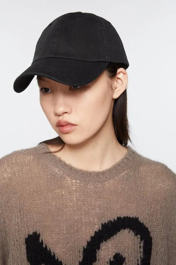 Acne Studios Cotton Twill Baseball Cap - Black