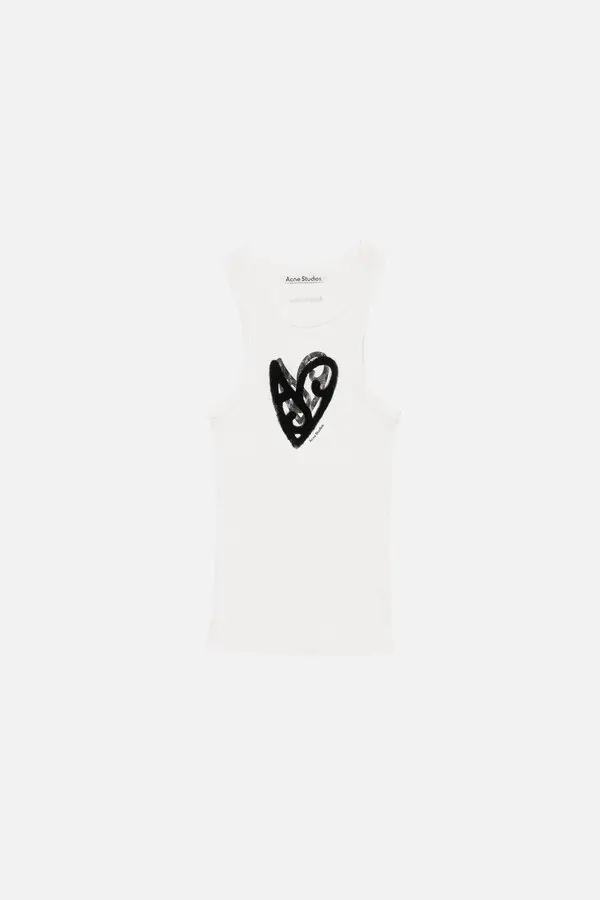 Acne Studios Logo Tank Top - Optic White