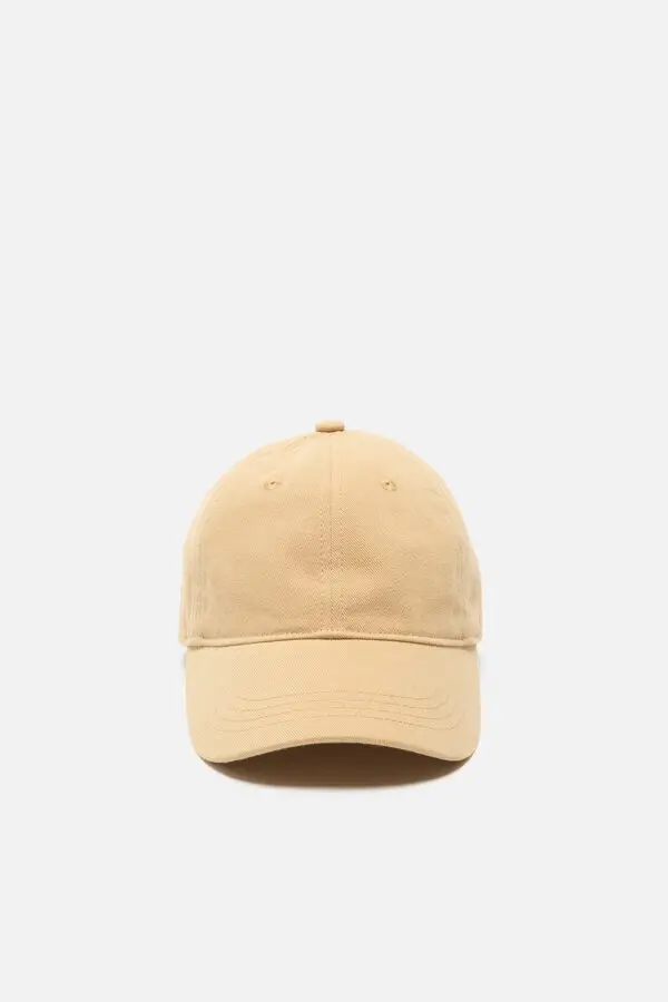Acne Studios Twill Baseball Cap With Logo - Sand Beige