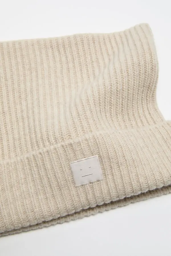 Acne Studios Face Logo Yak Wool Beanie - Oatmeal Melange