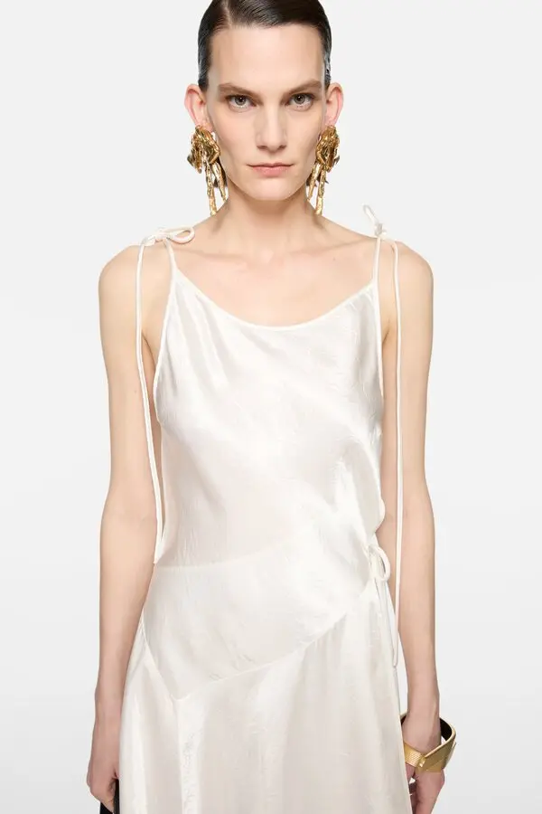 Acne Studios Satin Lace Dress In White - 40% Off | Editorialist