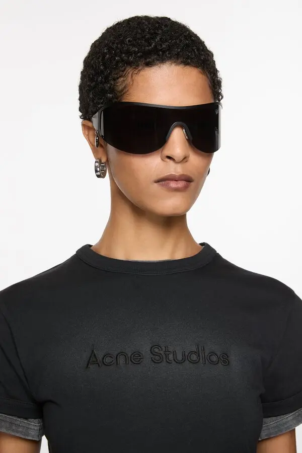Acne Studios Crystal-embellished Hoop Earrings - Silver