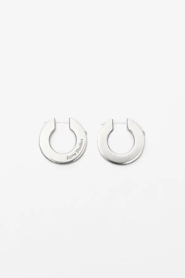 Acne Studios Crystal Hoop Earrings - Silver