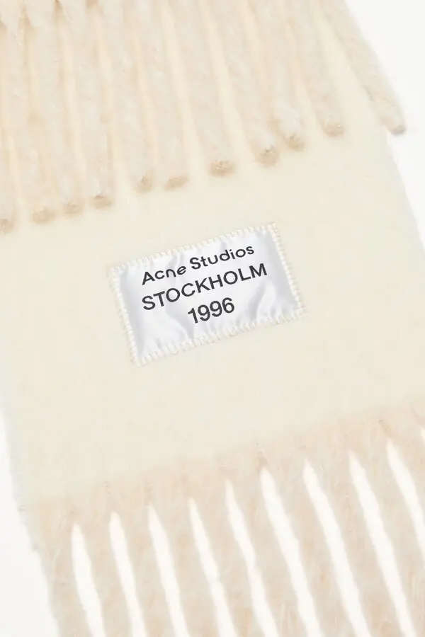 Acne Studios Bicolour Alpaca Scarf - White,beige