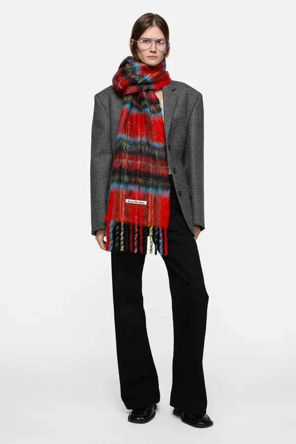 Acne Studios Mohair Check Scarf