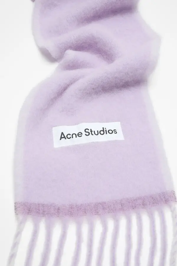Acne Studios Wool Fringe Scarf - Lilac,white