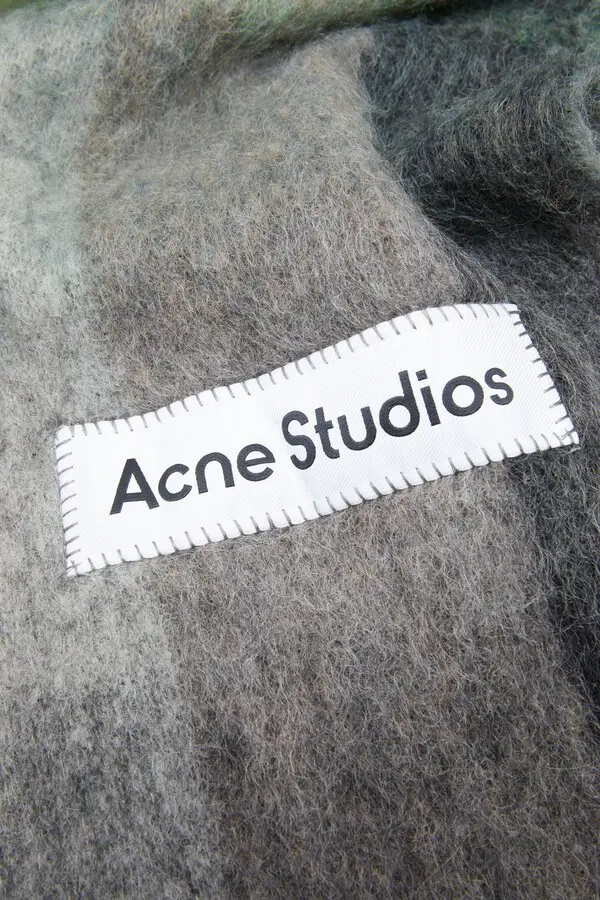 Acne Studios Mohair Checked Scarf - Green,grey,black