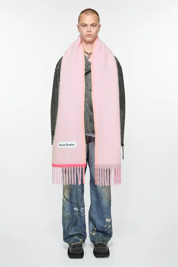 Acne Studios Wool Mohair Scarf Narrow - Pink