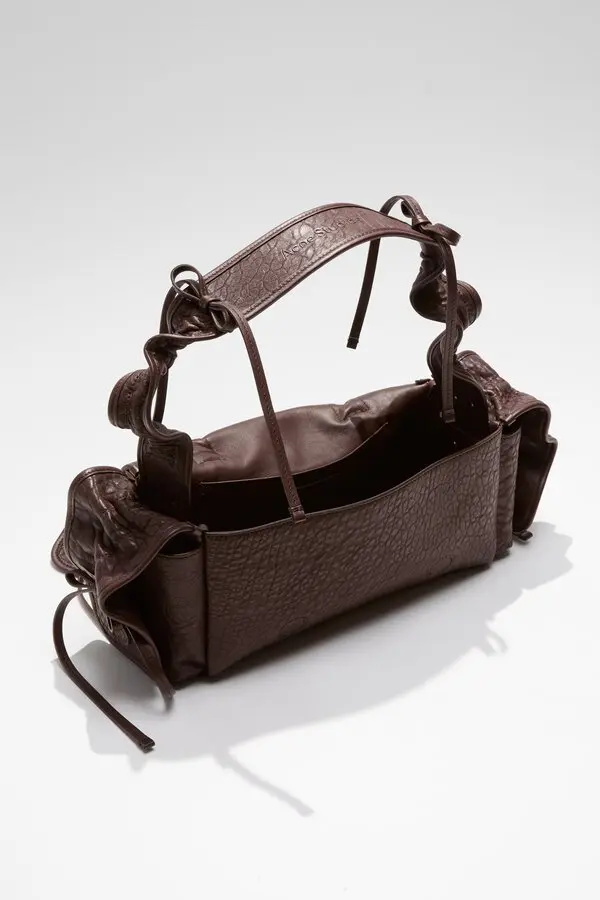 Acne Studios Multipocket Grained Leather Shoulder Bag - Chocolate Brown