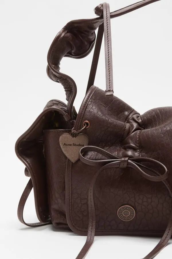 Acne Studios Multipocket Grained Leather Shoulder Bag - Chocolate Brown