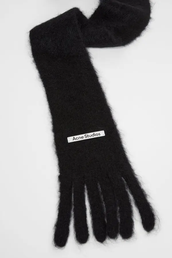Acne Studios Skinny Logo Scarf - Black