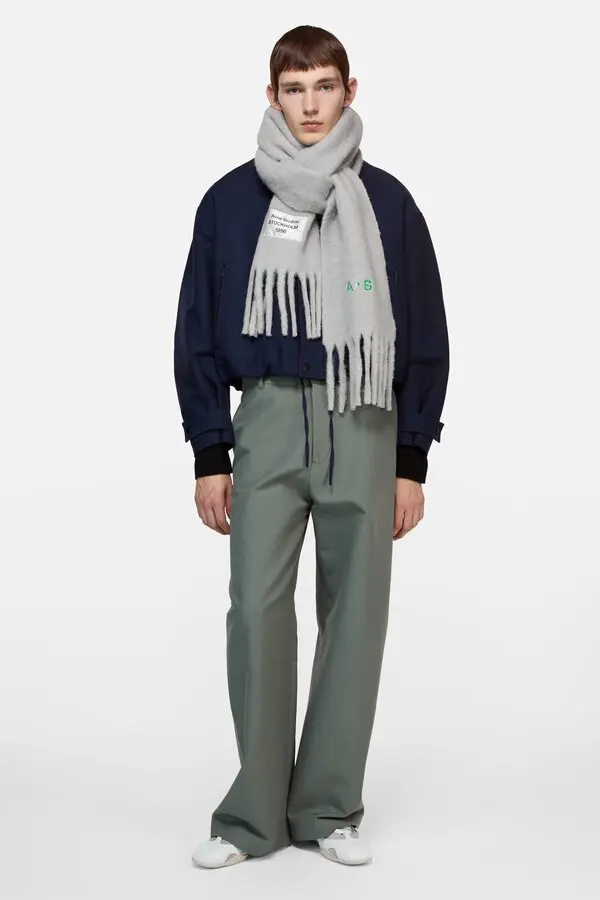 Acne Studios Bicolour Alpaca Scarf - Grey,light Grey