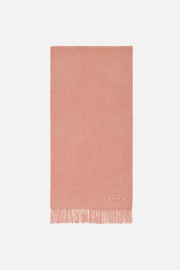 Acne Studios Fringe Wool Scarf – Narrow - Rose Melange