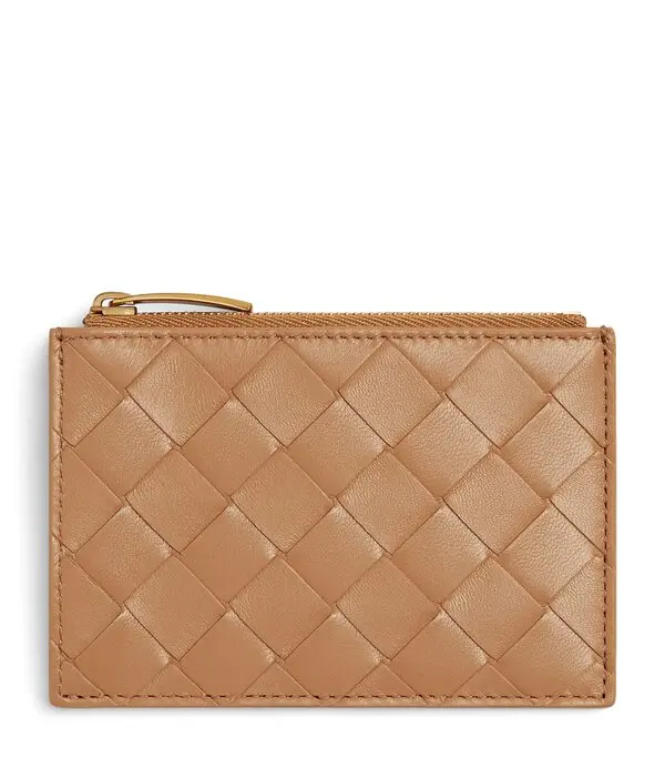 Bottega Veneta Leather Zipped Card Case - Neutral