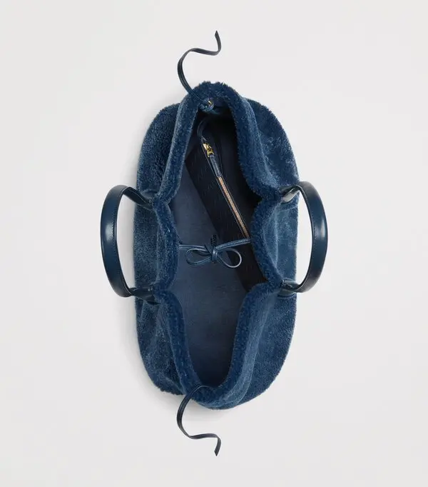 Bottega Veneta Shearling Pinacoteca Tote Bag - Blue