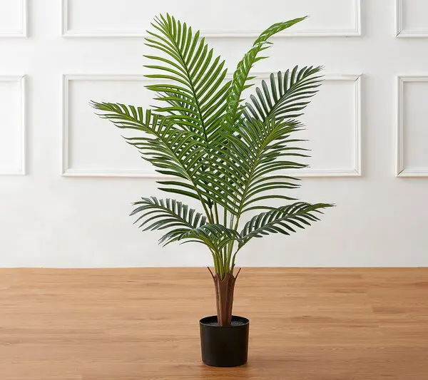 GLITZHOME 3.5ft Faux Areca Palm Tree In Pot - One-color