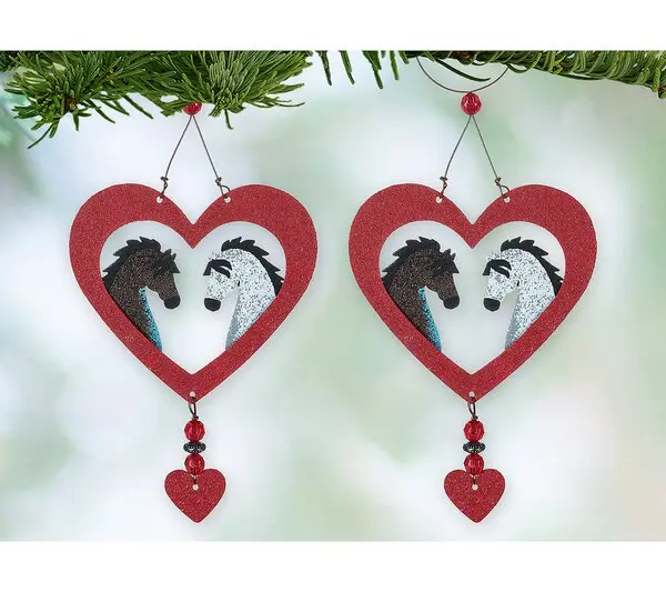 SUNSET VISTA DESIGNS Winter & Derby' Ornament Set Of 2 - One-color