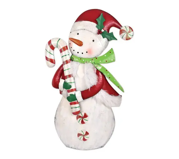 SUNSET VISTA DESIGNS Minty' The Candy Snowman Sculpture