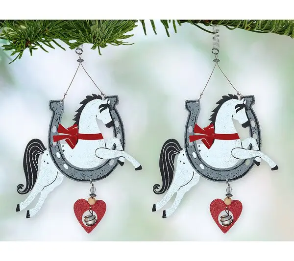 SUNSET VISTA DESIGNS Winter' The White Horse B Ouncy Set Of 2 - One-color
