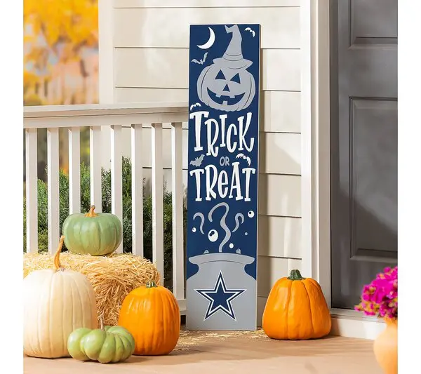 EVERGREEN Nfl 47' Wood Double Sided Halloween L Eaner Sign - One-color
