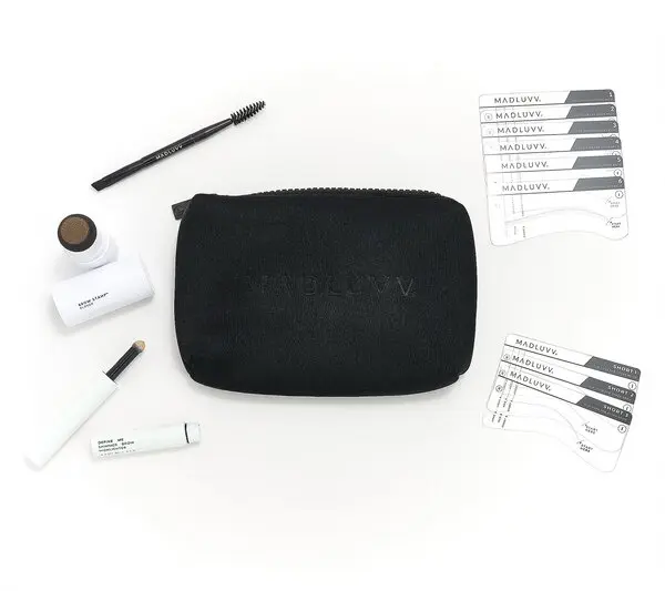 MADLUVV Brow Stamp, 9 Stencils & Highlighter Kit With Bag - One-color