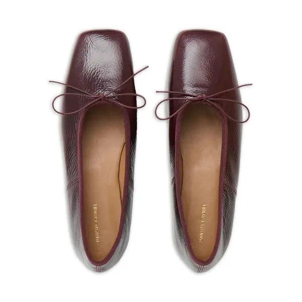 MANSUR GAVRIEL Square Toe Ballerina Flats - Oxblood