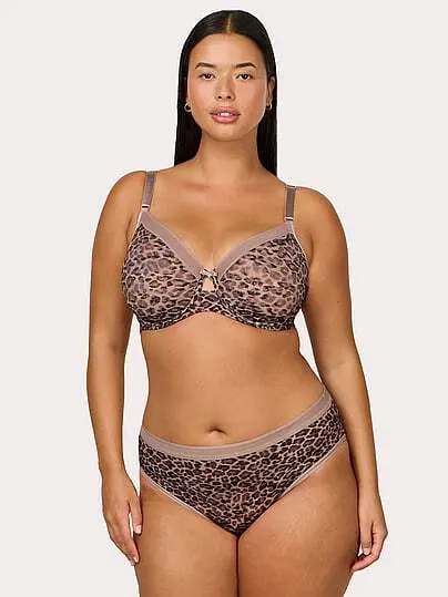 Victoria's Secret Curvy Couture No-show Lace High Leg Brief Panty - Print