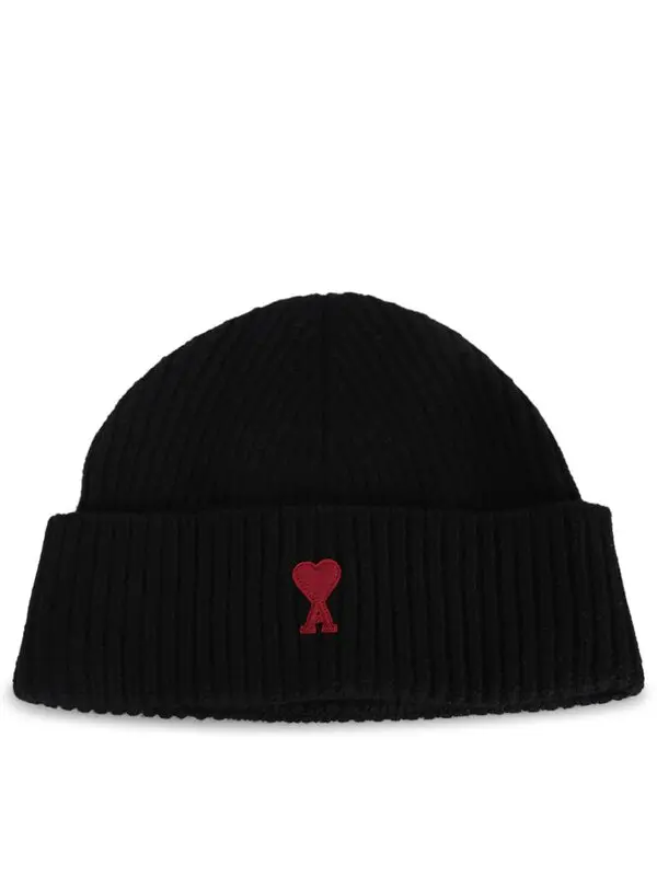 Ami Wool Knit Beanie - Black