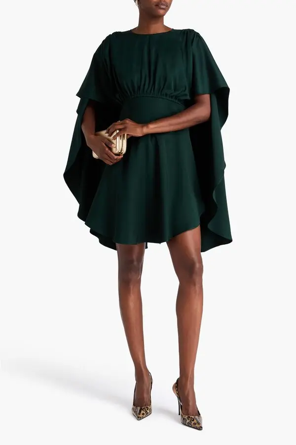 forest green satin mini dress Bebe Satin Cowl Neck Wrap Dress Forest Green