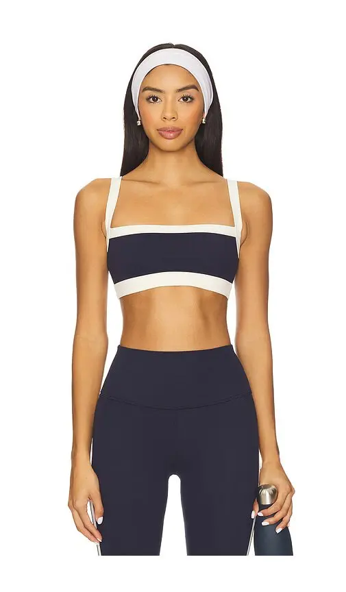 Splits59 Monah Rigor Sports Bra In Indigo & Crme In Navy - Indigo & Creme