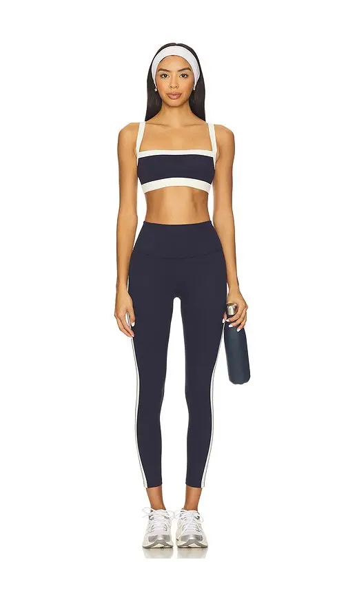 Splits59 Monah Rigor Sports Bra In Indigo & Crme In Navy - Indigo & Creme