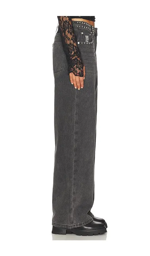 ONETEASPOON Jackson Mid Waist Wide Leg Jeans - Black