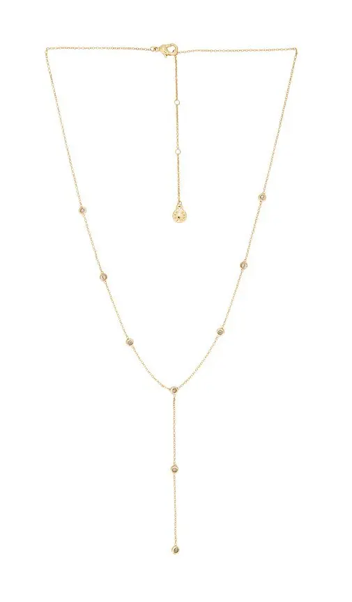 Baublebar Crystal Lariat Necklace - Clear & Gold