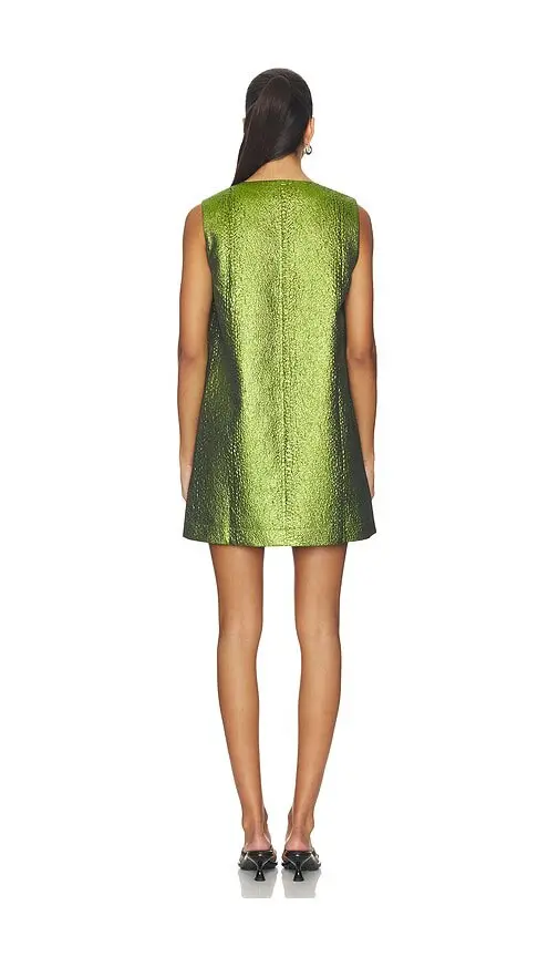 Simonmiller Fountain Metallic Mini Dress - Matcha | Editorialist