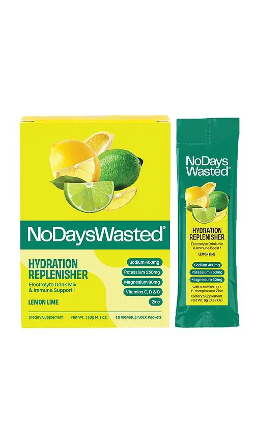 NO DAYS WASTED Hydration Replenisher 15 Pack - Lemon Lime