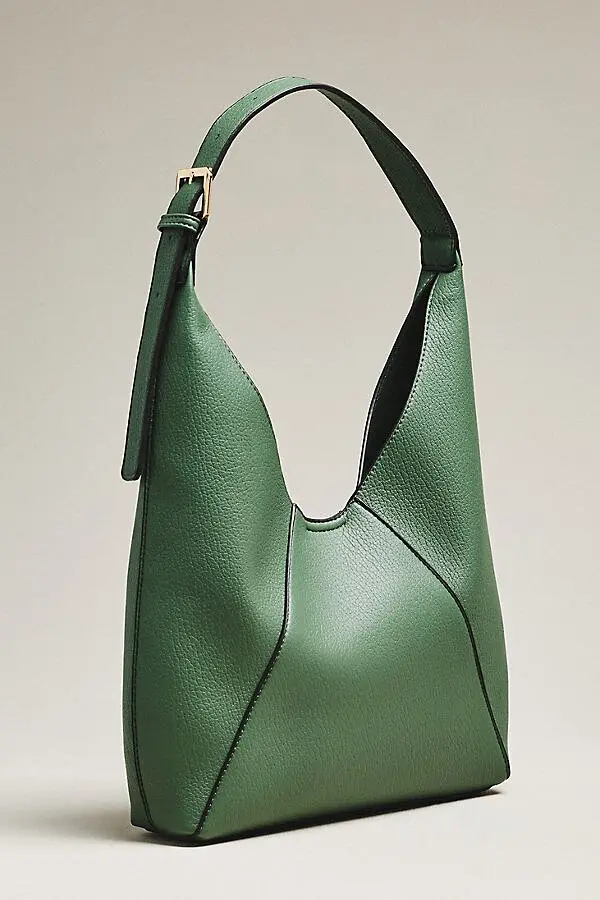 MALI + LILI Vegan-leather Triangle Shoulder Bag - Sage