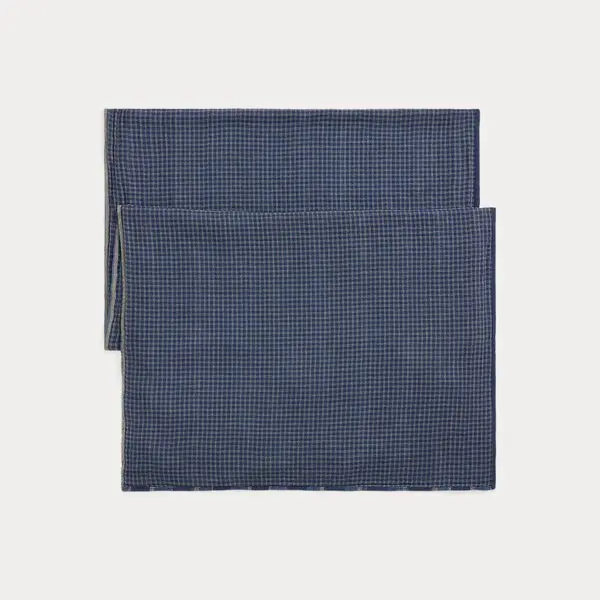 Ralph Lauren Striped Double-faced Cotton Scarf - Indigo Multi Stripe/plaid