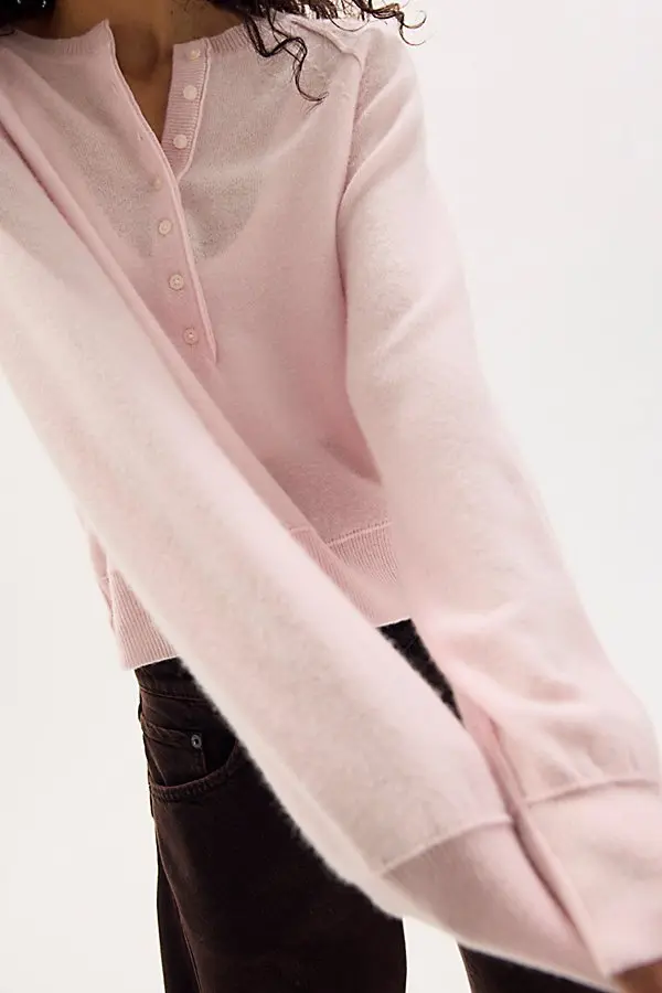 Free People Cashmere Henley Sweater - Nurture